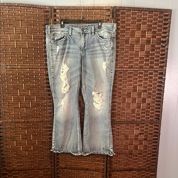 Silver Jeans | Jeans | Silver Jeans Blue Flare Wide Leg Denim With ...